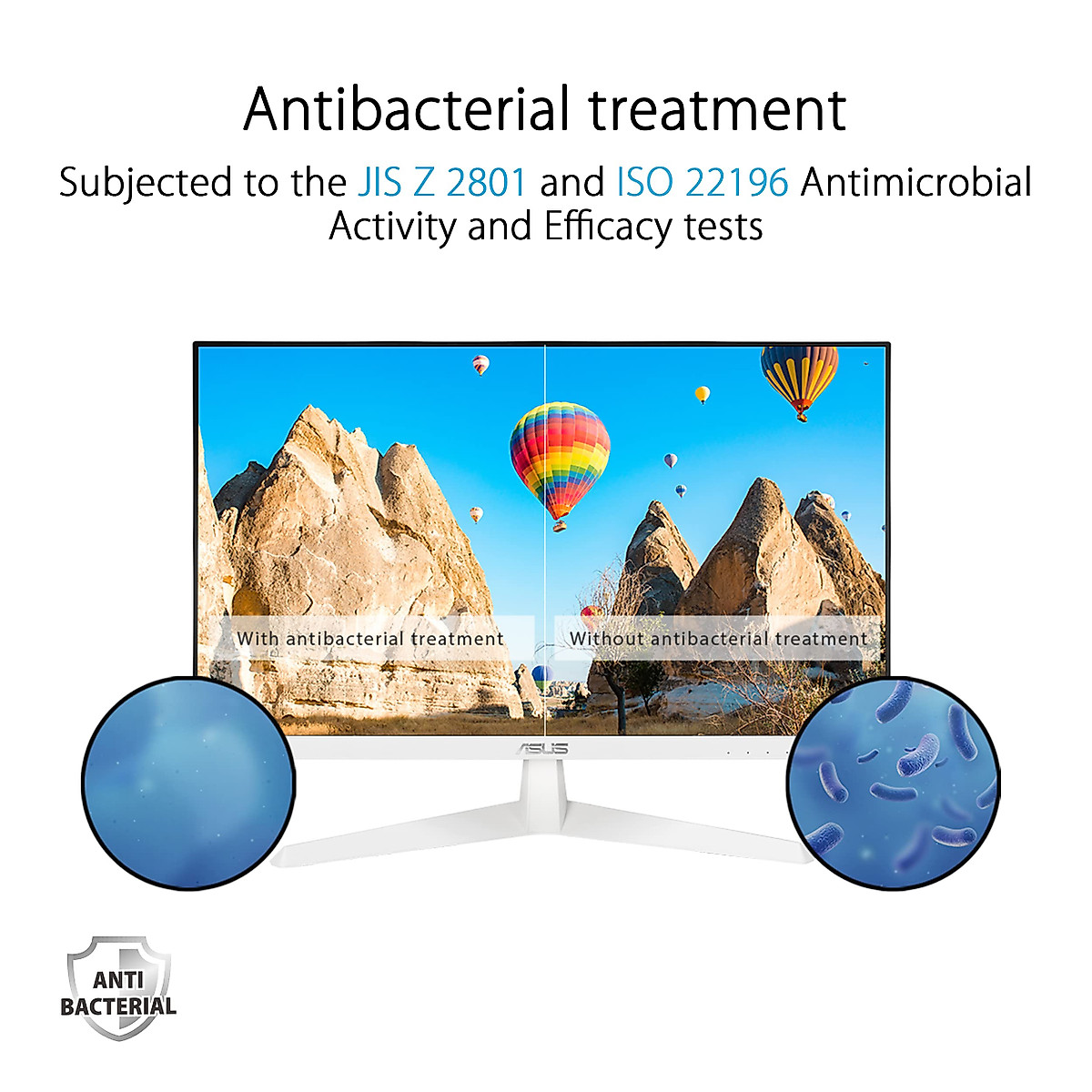 ASUS VY249HE-W 23.8” 1080P Monitor - White, Full HD, 75Hz, IPS, Adaptive-Sync/FreeSync, Eye Care Plus, Color Augmentation, Rest Reminder, HDMI, VGA Frameless VESA Wall Mountable