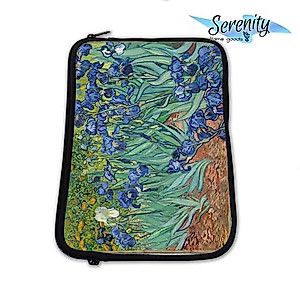 Van Gogh Irises Laptop Tablet Pouch Sleeve | Protective Electronics Case | Neoprene Soft Padded Carrying Bag With Zipper