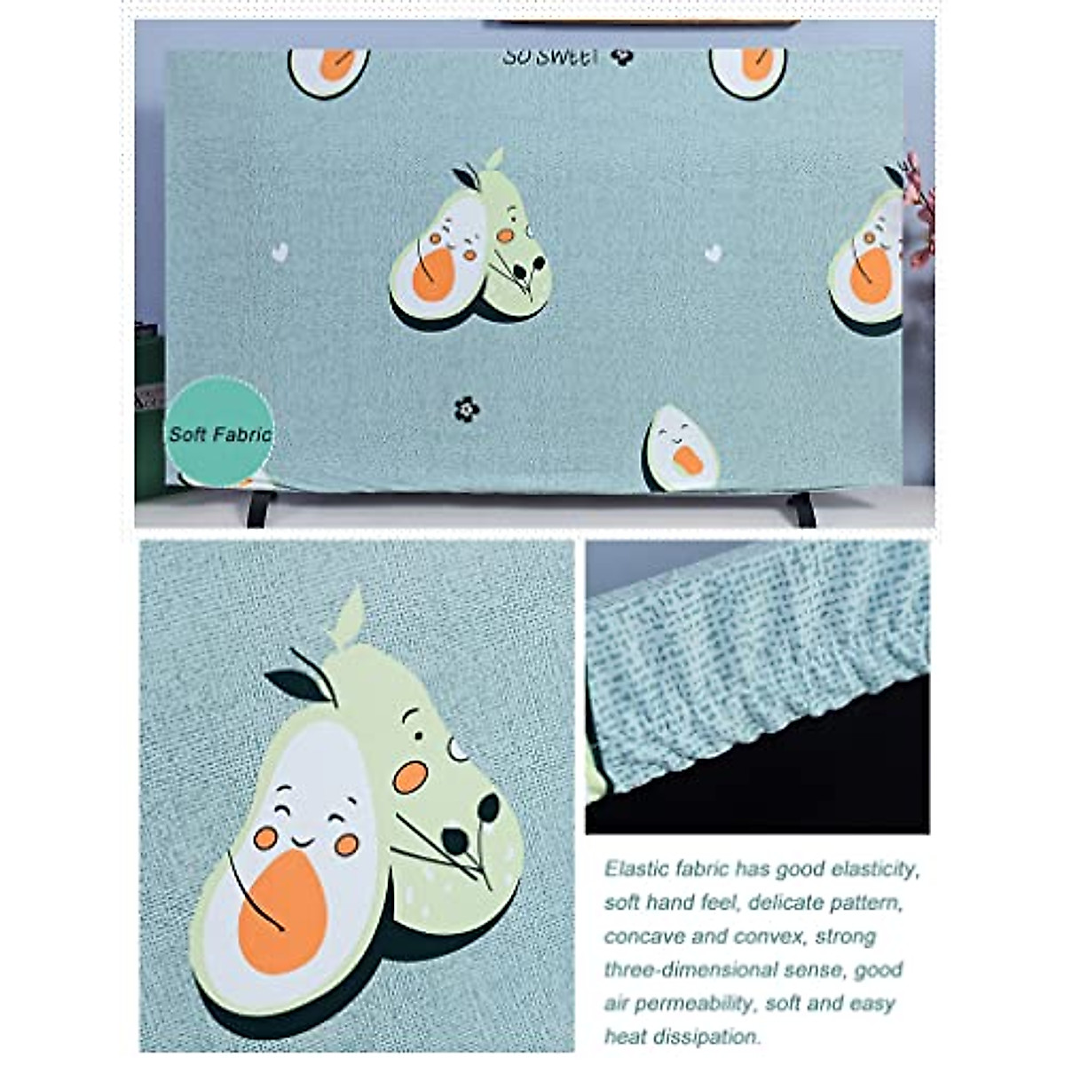 YIJIAFEIFEI LCD TV Dust Cover with Elastic Edge, Breathable TV Cover Dust Proof for Flatscreen, Soft Polyester Fiber Cover for Tv(Size:40 inches)