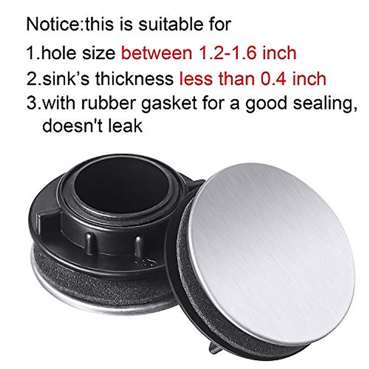 Sink Tap Hole Cover Kitchen Faucet Hole Cover Stainless Steel (0.87 Inch in Height)