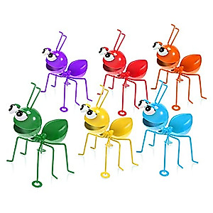 6 Pcs Metal Ant Garden Decor Set Ant Yard Wall Decor Fence Hanging Decoration Cute 3D Wall Art Colorful for Indoor Bathroom Kid's Room Outdoor Tree Porch Patio Wall Sculpture