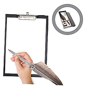 NUOBESTY 3 Sets Dip Pen Retro Decor The Office Gifts Crystal Set Signature Calligraphy Pen Reusable Calligraphy Pen Writing Dip Pens Ink Pen for Birthday Reusable Ink Pen Quill and Ink Grey