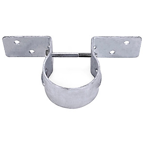 Steel to Wood Fence Bracket (12Pcs) 2-3/8 Fence Post Brackets, Fence Post Brackets for Metal Posts to Wood, Galvanized Pipe Grip Tie（No Include Screws）