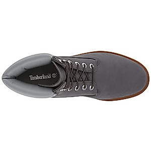 Timberland Men's 6 Inch Basic Waterproof Boots with Padded Collar, Dark Grey Nubuck, 10