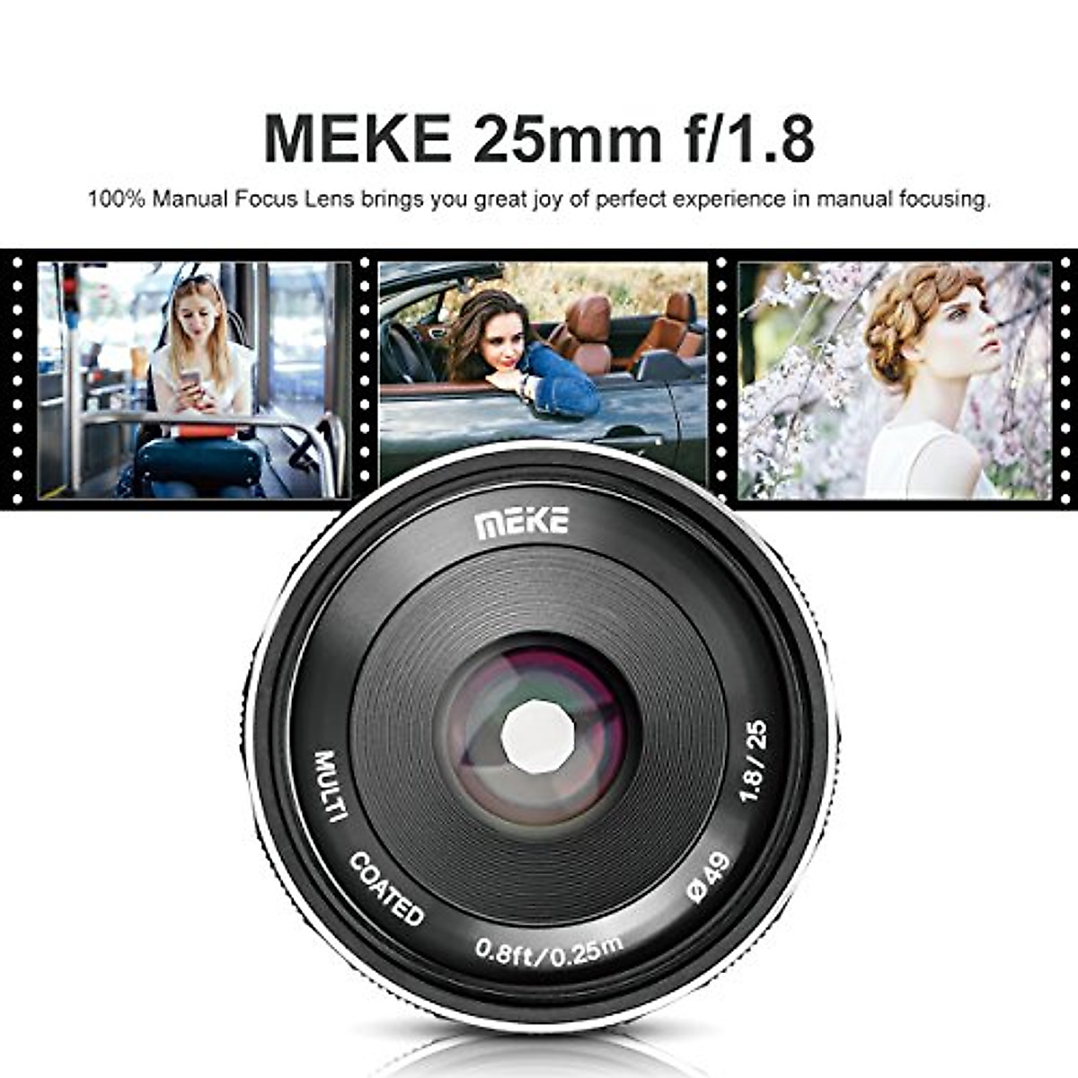 Meike 25mm F1.8 Large Aperture Wide Angle Lens Manual Focus Lens Compatible with Panasonic Lumix Olypums M43 Mount Mirrorless Cameras GH4 GH5 GH6
