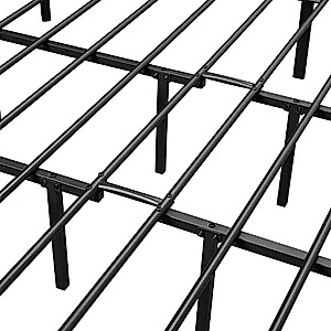 Yaheetech California King Bed Frames Metal Platform Bed with Headboard and Footboard for Bedrooms No Box Spring Needed Easy Assembly,Ground Clearance: 12.6"/Black/California King Bed