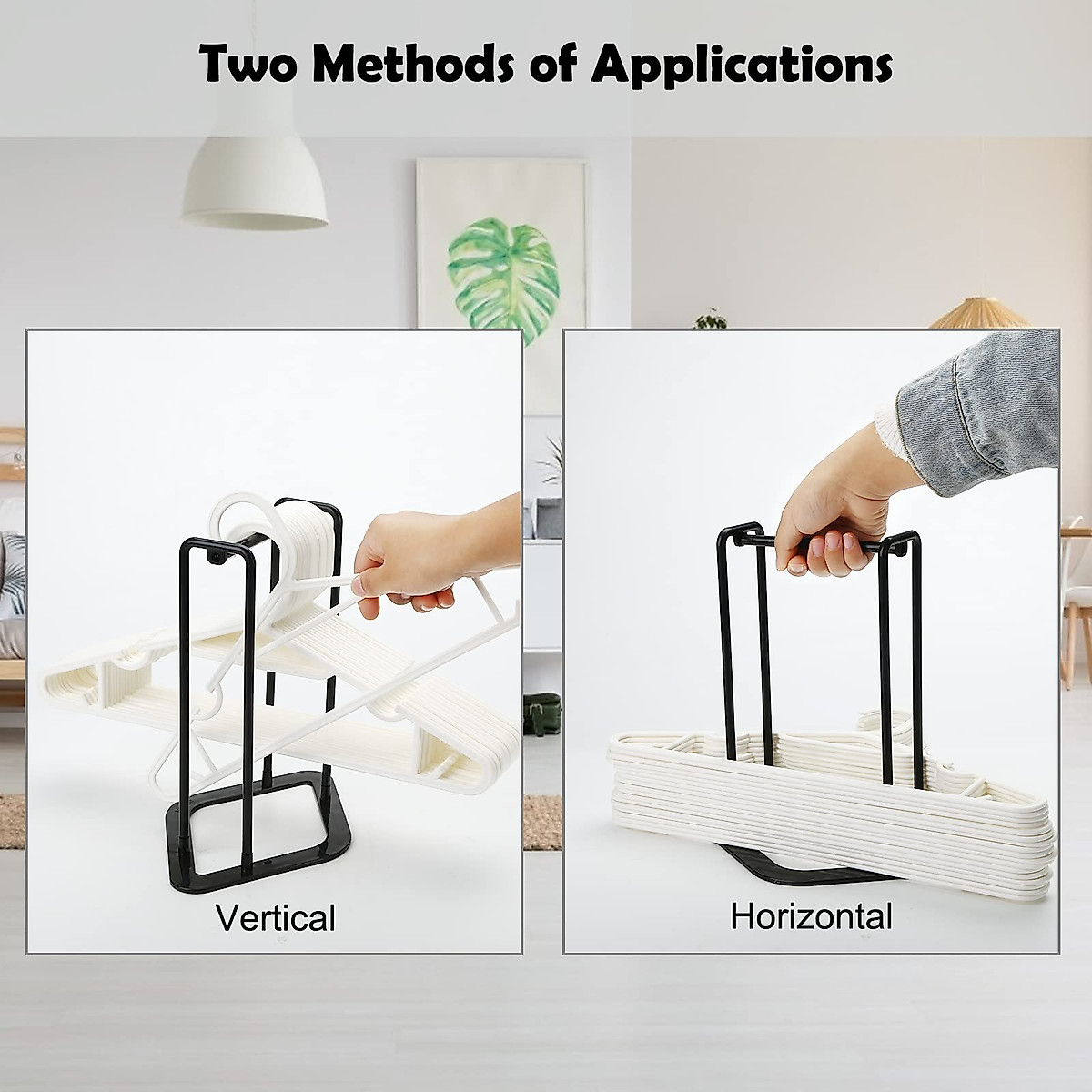 HAKDAY Hanger Storage Rack, Portable Hanger Organizer Rack, Hanger Stacker Hanger Storage Holder Hanger Caddy for Closet Laundry Dry Cleaning Room