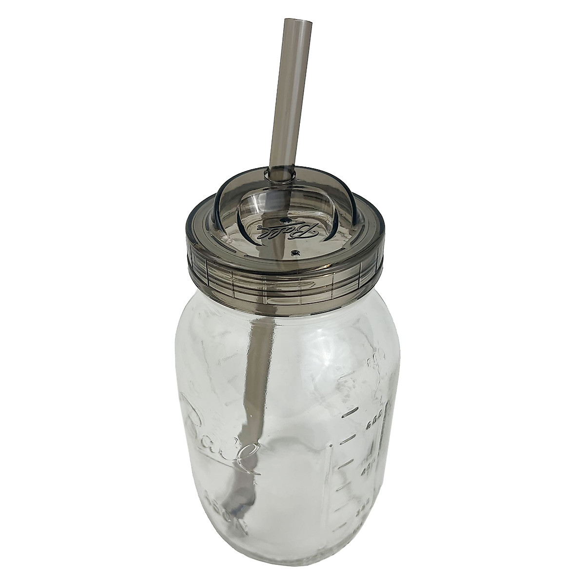 1 Ball Glass Mason Drinking Quart Jar with One Piece Sip Lid and Straw (32oz) Regular Mouth By Bear Hand 3 Piece Set 32 R/ Straw 32 R/ Straw