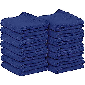 Utopia Towels 100 Pack Commercial Shop Towels - Cleaning Rags (Blue, 100)