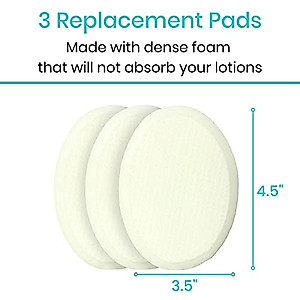 Vive Lotion Applicator for Back, Feet (17.5") - Self Washer Beauty Shower Sponge, Long Handle Cream Wand for Elderly, Women - Apply Medicine, Skin Cream, Body Wash, Sunscreen, Tanner (Easy Clean) (Light)