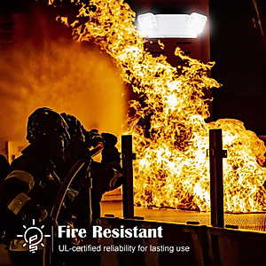 GRUENLICH LED Commercial Emergency Light with Dual Head and Backup Battery, US Standard, AC 120-277V, Hardwired Emergency Light Fixtures for Business Office Power Outages, 4-Pack