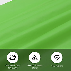 tujol Lime Green 6 Pack Plastic Table Cloth 54" x 108", Disposable Tablecloths Rectangle Table Cover, Plastic Table Cloths for Parties