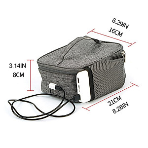 Taiping Lake Portable Oven Heated Lunch Box Personal Mini Oven Food Warmer Lunch Box for Car Office Home Kitchen Travel Outdoor Camping Picnic Family Gathering, 1 Heated Bag,Battery Not Include, Gray