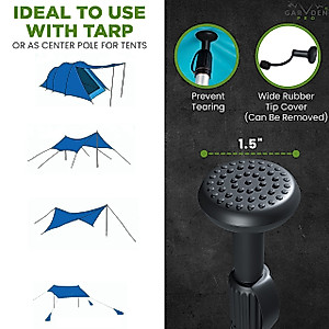 Telescoping Tarp Poles | Replacement Canopy Adjustable Aluminum Rods, Portable & Lightweight for Tent Fly, Awning, Outdoor Camping, Hiking, Backpacking & Rainfly + Pegs & Reflective Ropes