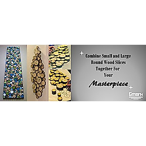 Gmark Natural Wood Slices 1"-1.5" Unfinished Round Discs 50 ct, Tree Bark Wooden Circles for DIY Crafts GM1083