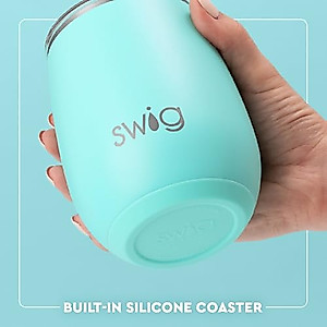 Swig Life 14oz Wine Tumbler with Lid, Stainless Steel, Dishwasher Safe, Portable, Triple Insulated Wine Cup, Glitter Tumbler, Glitter Gifts (Confetti)