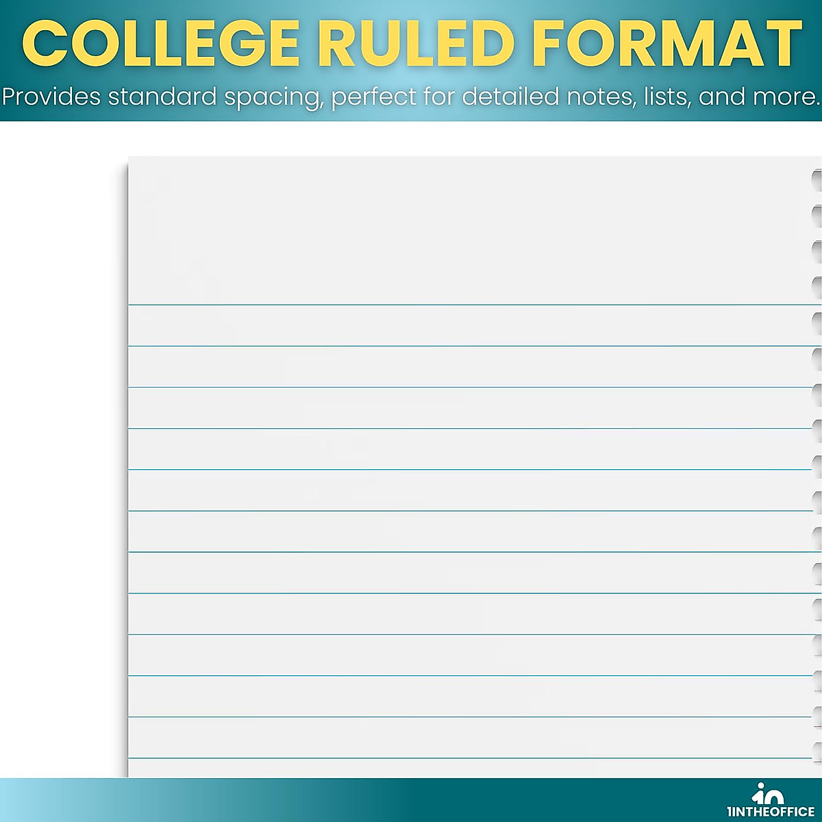 1InTheOffice 1-Subject Wirebound Notebook, College Ruled, 80 Sheets, Spiral Notebook 5x7, 7 3/4" x 5", 6/Pk (6)