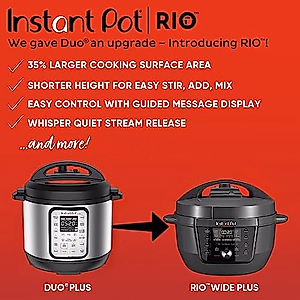 Instant Pot RIO Wide Plus, 7.5 Quarts 35% Larger Cooking Surface, WhisperQuiet Steam Release, 9-in-1 Electric Multi-Cooker, Pressure Cooker, Slow Cooker, Rice Cooker, Steamer, Sauté, Cake & Warmer