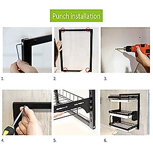 FEHUN Sinks,3-Layer 201 Stainless Steel Kitchen Wall-Mounted Dish Rack Drain Rack with Chopsticks Cage,Kitchen Cutting Board Rack