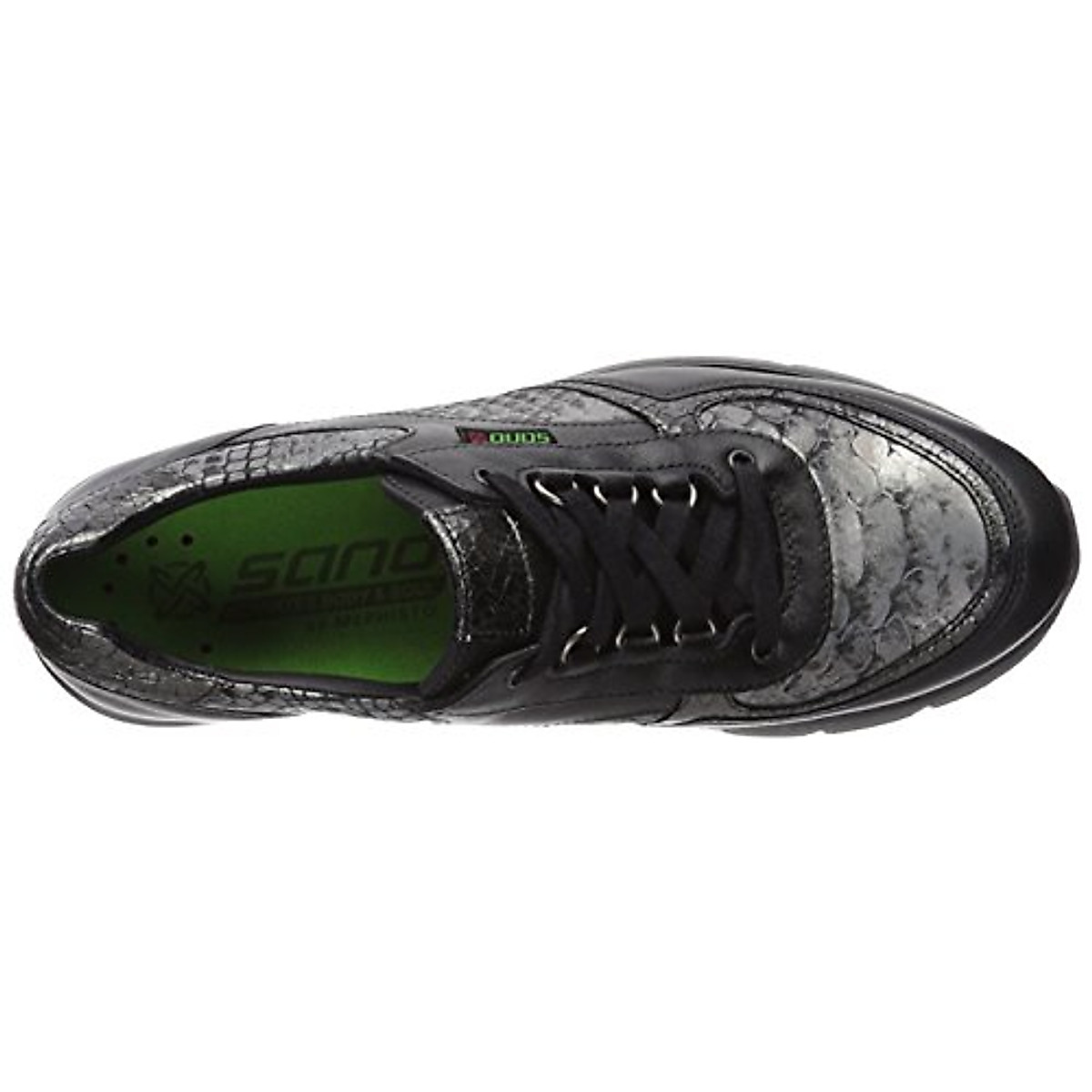 SANO by Mephisto Women's Volodia Walking Shoe,Black Smooth/Light Grey Queen/Dark Grey Ice,6.5 M US