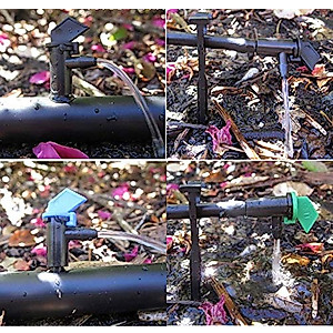 HOINCO 60 Pieces Drip Emitter, 3 Sizes Garden Flag Irrigation Dripper Emitter, Trees and Shrubs, Per Hour1 GPH, 2 GPH, 4 GPH