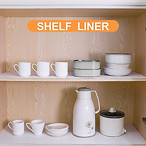FLPMIX Shelf Liner White - Waterproof Pantry Cabinets Liners,Washable Easy to Cut Drawer Mat for Kitchens Cupboard 17.7" X 96Inch