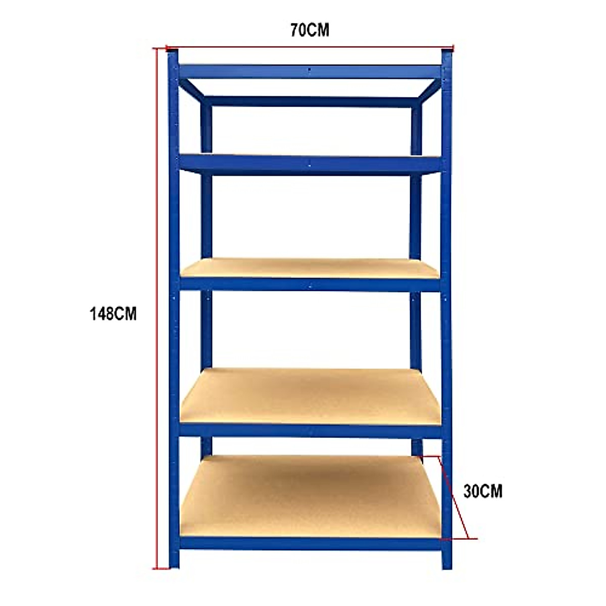 YouseaHome Heavy Duty Wide Size Garage Shelving Storage Shelves, 5-Tier Adjustable Metal Shelving Unit Utility Rack Shelves Multipurpose Shelf, Warehouse Basement,Blue,148H x 70W x 30D