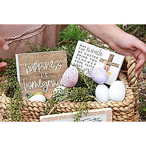 Simply Said, INC Small Talk Sign 3.5" x 5.25" Wood Block Plaque - May the Miracle of Easter Bring You Hope, Faith, Love, and Joy - STR1660