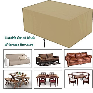 27x27x47 in Garden Furniture Cover, Cube Table Cover, 420D Heavy Duty Oxford Fabric, Patio Set Cover Rattan Furniture Cover, for Cube Set,Patio,Outdoor (Beige 68x68x120cm)