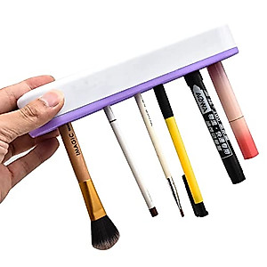 GOLDEN STRAWBERRY 1 PCS Multi-Purpose Cosmetic Storage Box Silicone Make Up Brush Storage Stand Sewing Tool Storage Box Desktop Storage Box for Brush Art Supplies, Painting Brush (Purple)