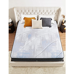 Lomeluous Full Mattress, 14 Inch Premium Gel Memory Foam Mattress with 7-Zone Pocketed Coils, Full Size Mattress for Cooler Sleep, Pressure Relief, Back Pain, Supportive and Comfortable, CertiPUR-US