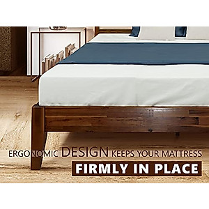 Acacia Emery 14 Inch Wood Platform Bed Frame V1 (Chocolate, Queen)