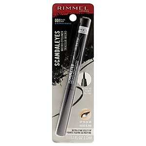 Rimmel London Scandaleyes Micro Eyeliner, Waterproof, Long-Wearing, Smudge-Proof, 001, Black, 0.04oz