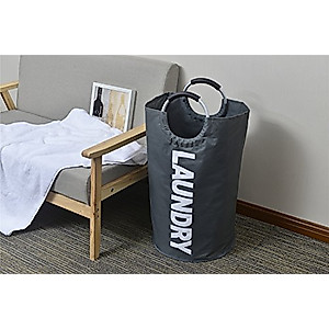 ZHOUDUN ZD-WD3-008B-GRAY 115L Large Heavy Duty Laundry Basket Collapsible Non-Slip Padded Laundry Bag With Handles Waterproof Collapsible Fabric Washing Laundry Hampers For Bedroom Dorm Travel