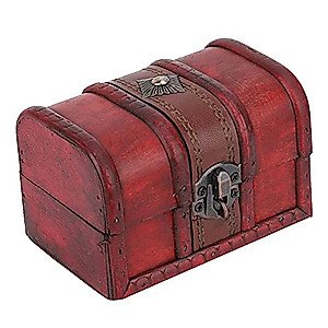 ZZYINH AN207 Fashion Vintage Wooden Jewelry Storage Box Handmade Wooden Charm Jewelry Necklace Bracelet Earring Decorative Display Case Small Jewelry (Color : Buckle)