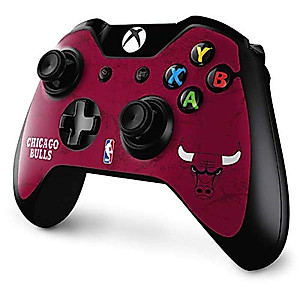 Skinit Decal Gaming Skin compatible with Xbox One Controller - Officially Licensed NBA Chicago Bulls Red Distressed Design