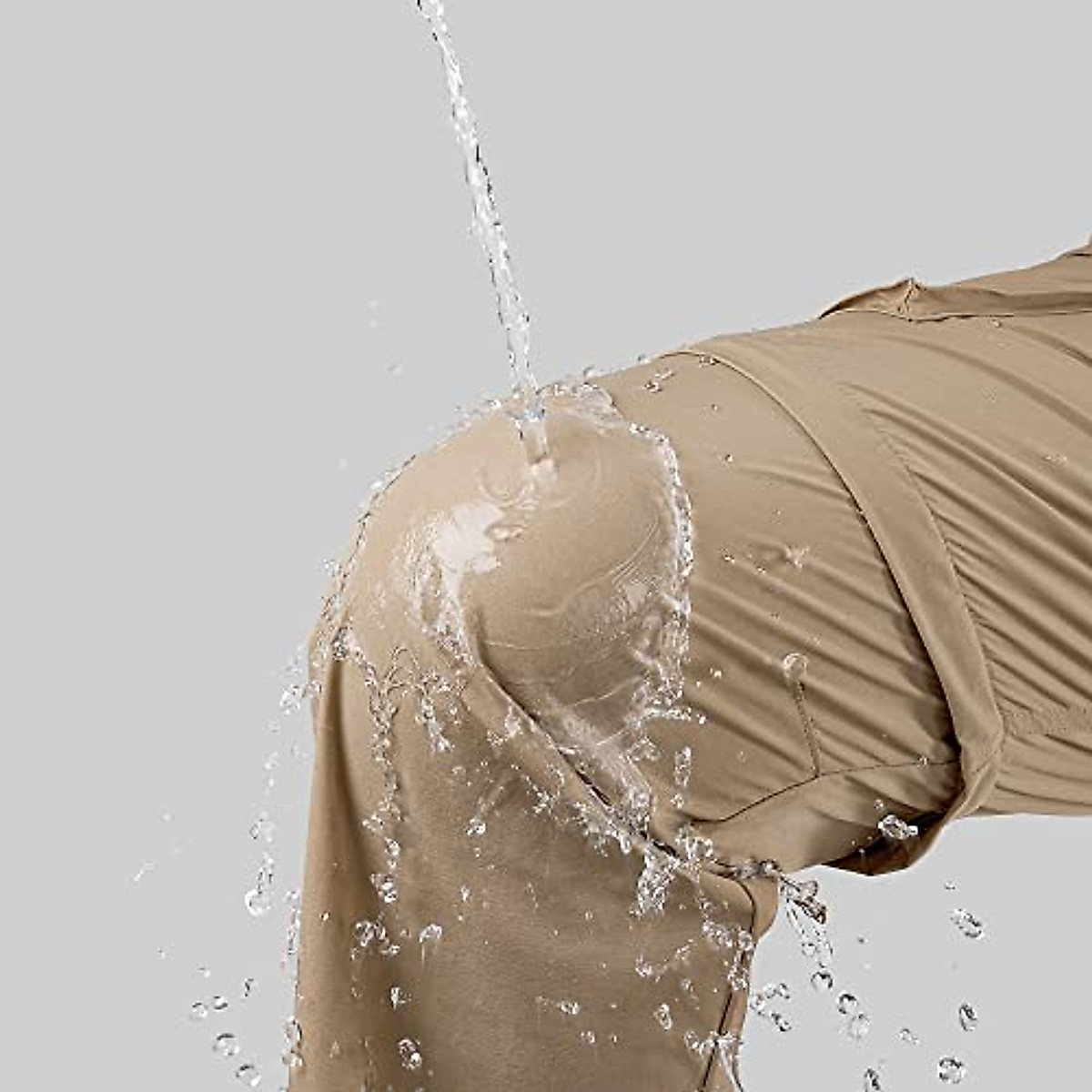 Gash Hao Mens Hiking Convertible Pants Outdoor Waterproof Quick Dry Zip Off Lightweight Fishing Pants（Khaki 32X32）