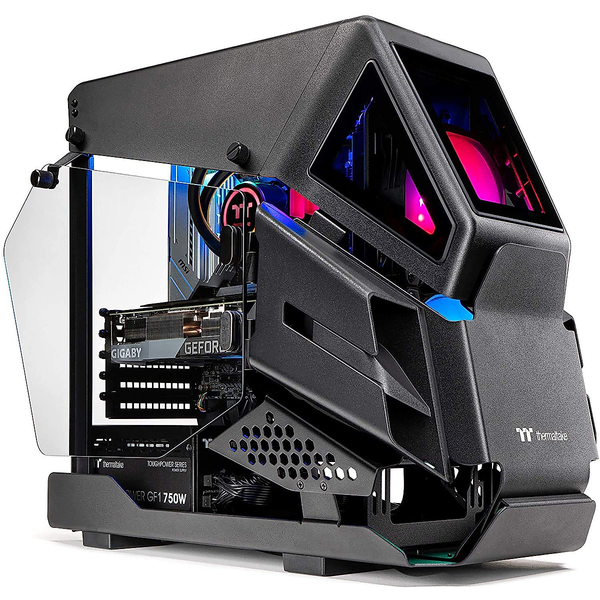 Thermaltake LCGS AH-380 AIO Liquid Cooled Gaming PC (AMD Ryzen 9 3900X 12-core, ToughRam DDR4 3600Mhz 16GB RGB, NVIDIA GeForce RTX 3080, 1TB NVMe Gen4 M.2, Wifi, Win 10 Home) AHB2-B550-A38-LCS