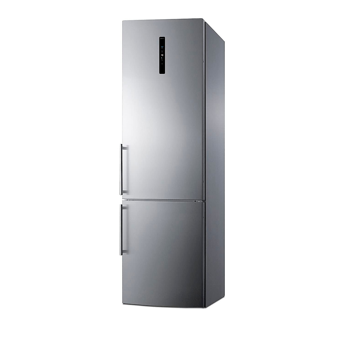 Summit Appliance FFBF181ES2 24" Wide Bottom Freezer Refrigerator with Stainless Steel Doors and Energy Star Certified Performance, Platinum Cabinet
