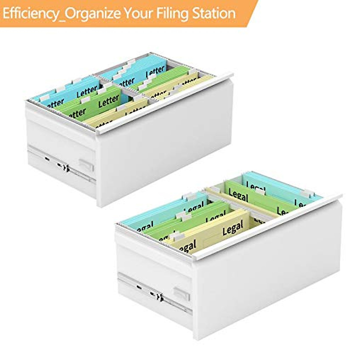 Aobabo 4 Drawer Lateral Steel File Organizing Cabinet with Locking System and Adjustable Hanging Bars for Letter/Legal Size Paper, White