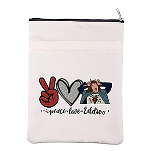 Eddie Lovers Book Sleeve ST Season Merchandise Book Cover Peace Love Eddie Book Sack Munson Book Pouch Gift for ST Fans (PLEddieBS)