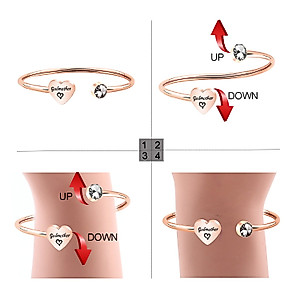 PLITI Godmother Bracelet Baptism Gift Religious Jewelry Mother's Day Gift For Godmother (Rose gold)