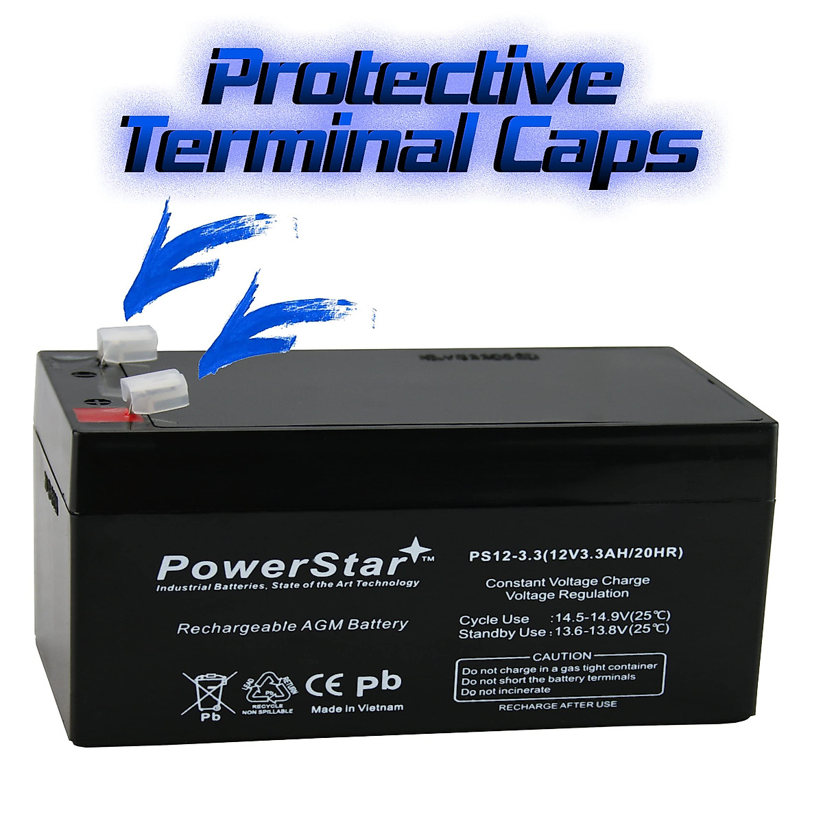 PowerStar 12V 3.3Ah Battery for Compatible with APC BE350U - Compatible with APC RBC35