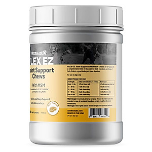 Nutriline Labs Flex-EZ, Highly PALATABLE, 180 Soft Chews, CHONDROITIN, GLUCOSAMINE, MSM