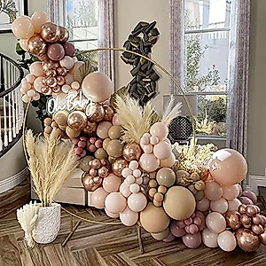 Holipardy 146pcs Balloon Arch Garland Kit Double-Stuffed Dusty Pink Cream Peach Chrome Rose Gold Balloons for Baby Shower,Engagement,Kids Adult Birthdays Weddings Receptions Decoration