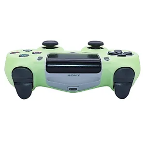 Controller Skin Silicone Cover for PS4 in Dark Protective Case for PS4/slim/PS4 Pro Dualshock 4 Controller.(Black Pro Thumb Grip x 8,Cat + Skull Cap Cover Grip x 2)