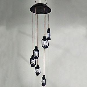 Color-Changing Solar Powered Lanterns Wind Chime Wind Moblie LED Light, Spinner Windchime Portable Outdoor Chime for Patio, Deck, Yard, Garden, Home(1Pcs)