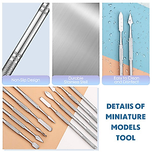 5 Pieces Miniature Sculpting Tools Set Mini Stainless Steel Double-Headed Tool for Model and Convert Plastic, Resin and Metal Tabletop War Game Miniatures Models