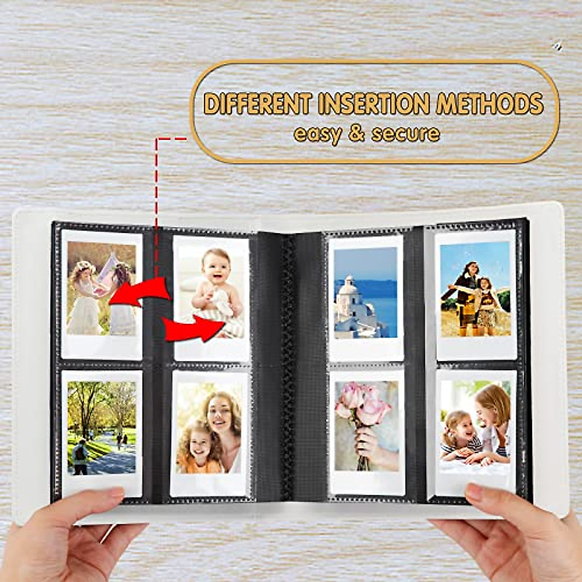 288 Vertical Photos for Instax Mini Photo Album, Front Window, Polaroid Book Album 2x3 for Fujifilm Instax Mini Film 11 9 8 40, Polaroid 300, HP Sprocket, K-pop Photocards (White)