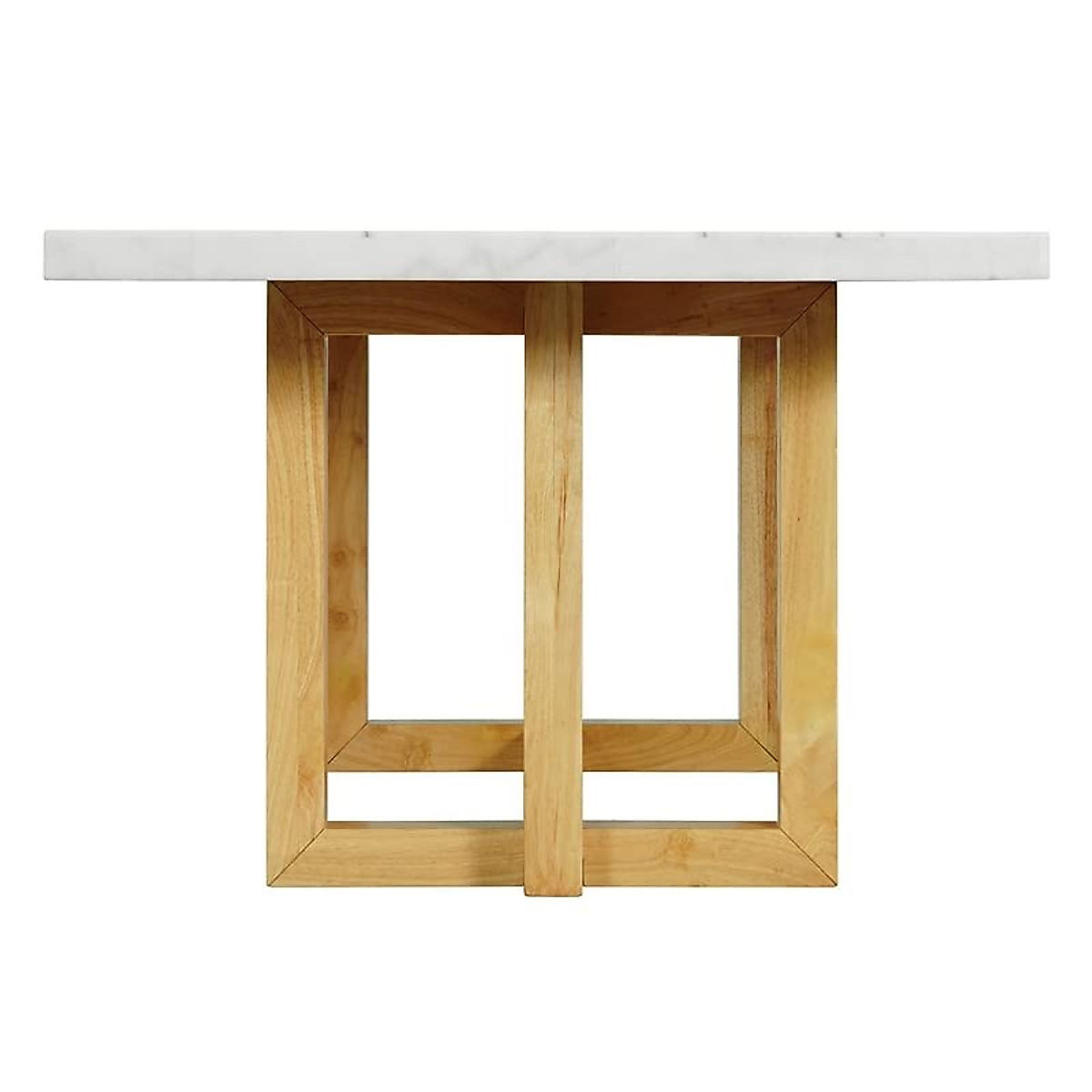 Pemberly Row Modern Rectangular White Marble Top Dining Table